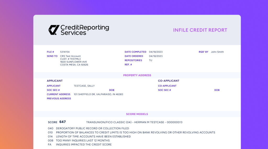 CRS Credit API | Credit Score Data API, Fraud, Compliance